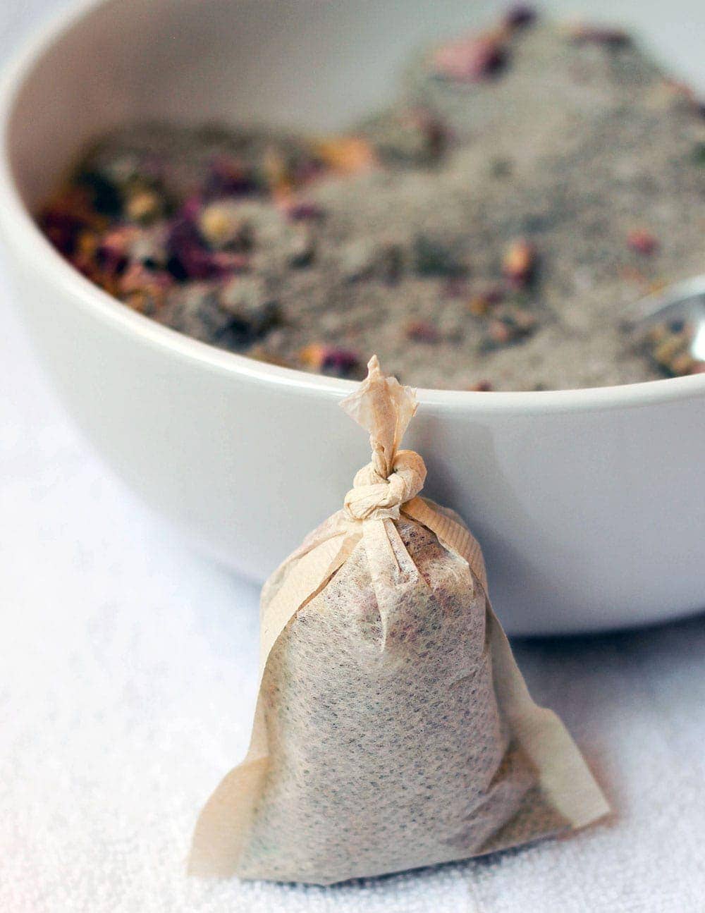 Rose Petal Bath Soak - DIY Tub Tea Bags | A Magical Mess