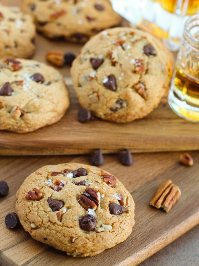 Rich and Nutty Brown Butter Bourbon Cookies with Pecans