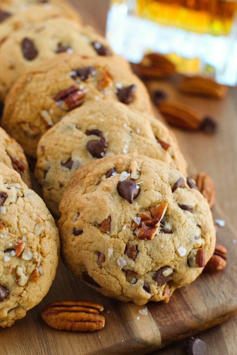 Rich and Nutty Brown Butter Bourbon Cookies with Pecans
