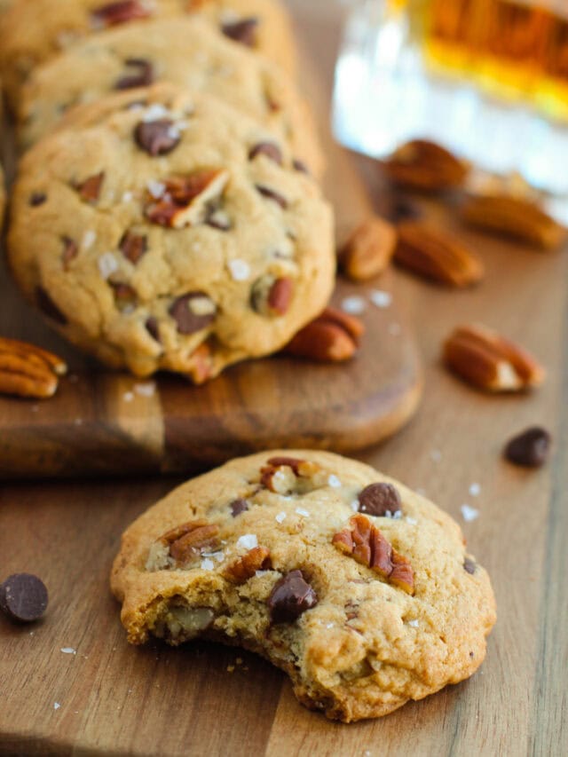 Rich and Nutty Brown Butter Bourbon Cookies with Pecans