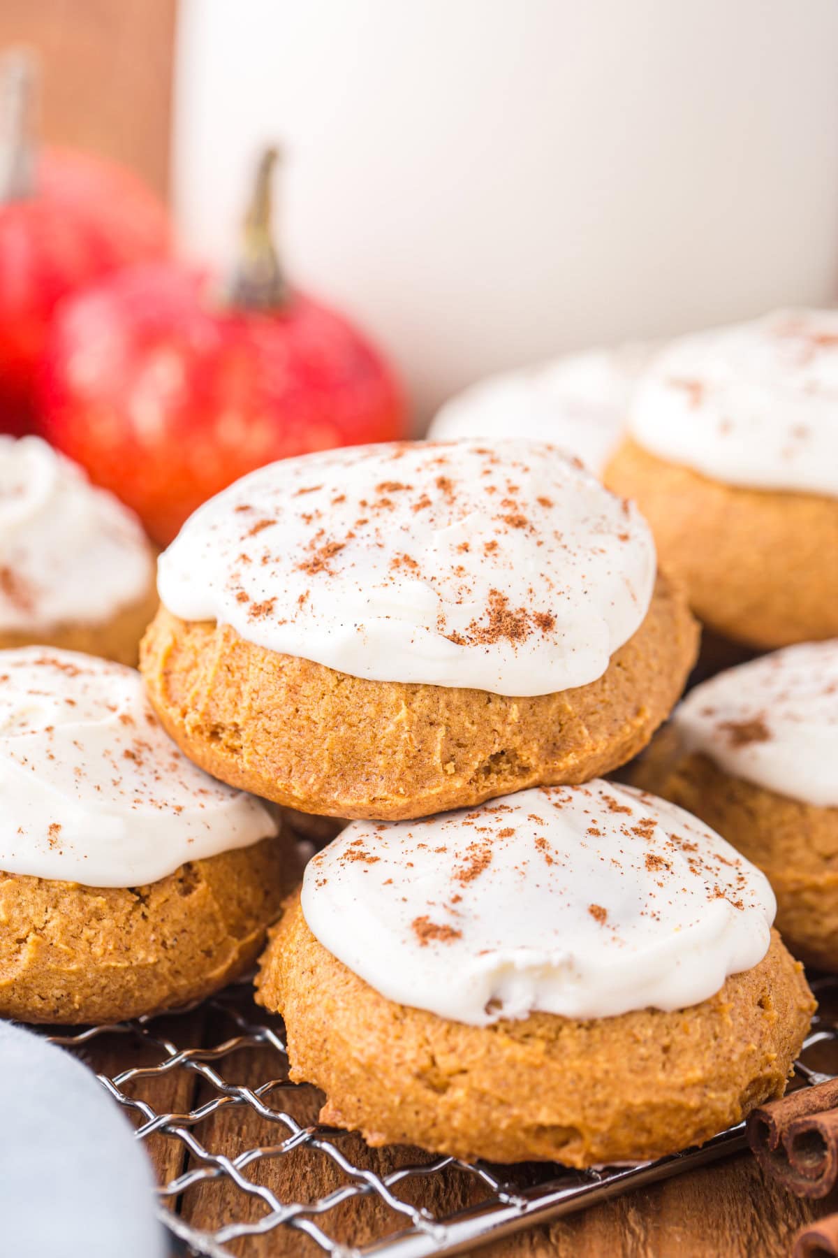 Easy Pumpkin Cookies with Cream Cheese Frosting | Soft Baked