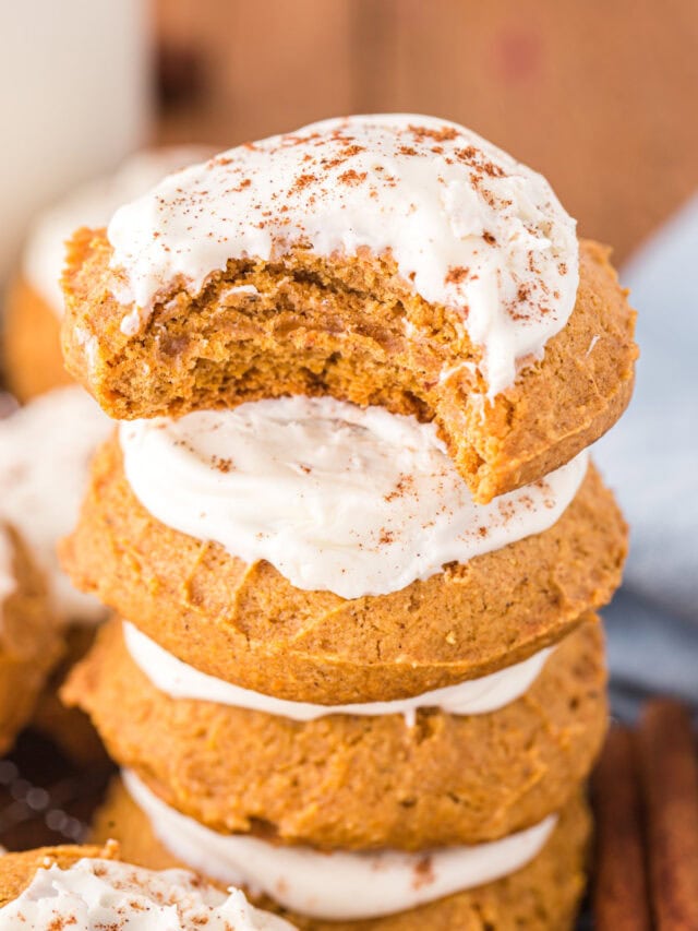 Easy Pumpkin Cookies with Cream Cheese Frosting | Soft Baked