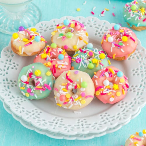 Bright and Delicious Mini Donuts with Colorful Glaze - Little Fairy Donuts