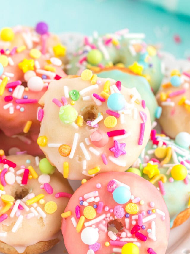 Bright and Delicious Mini Donuts with Colorful Glaze - Little Fairy Donuts