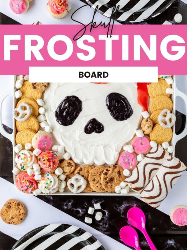 Easy & Spooky Halloween Skull Frosting Board Dessert Recipe