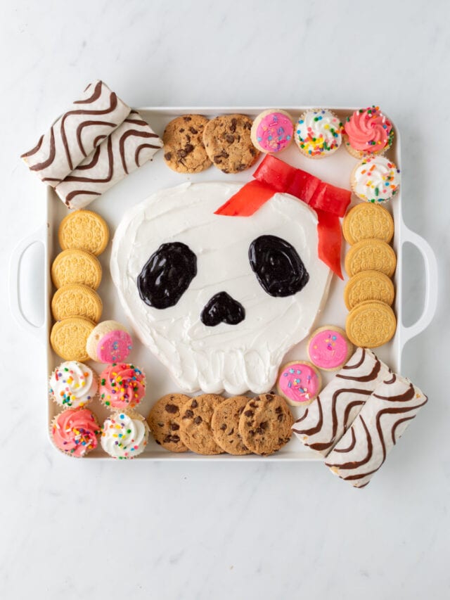 Easy & Spooky Halloween Skull Frosting Board Dessert Recipe