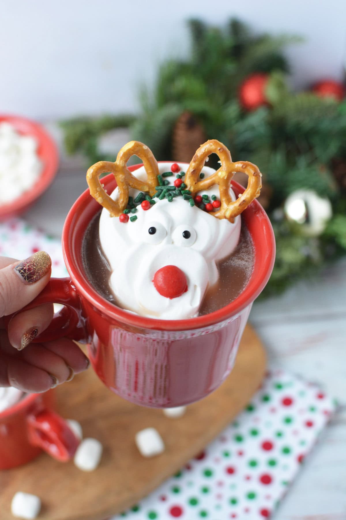 How to Make Reindeer Whipped Cream Hot Cocoa Toppers | A Magical Mess