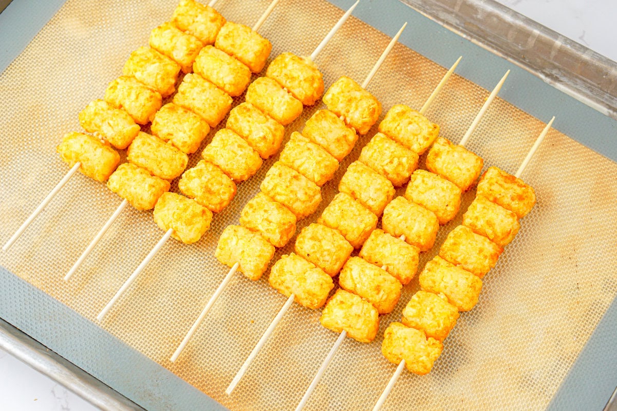 Loaded Tater Tot Skewers for the Best Brunch on a Stick | A Magical Mess